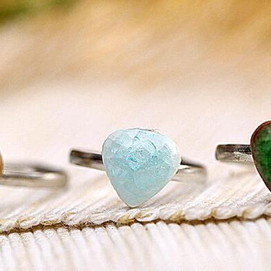 Love Ring,heart Shape Ring,ceramic Ring, Ceramic Jewelry,ice Crack ...